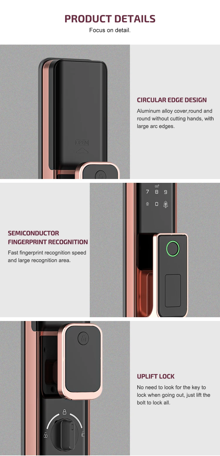 Intelligent 5050 Mortise Automatic Door Lock Smart Electronic Digital ...