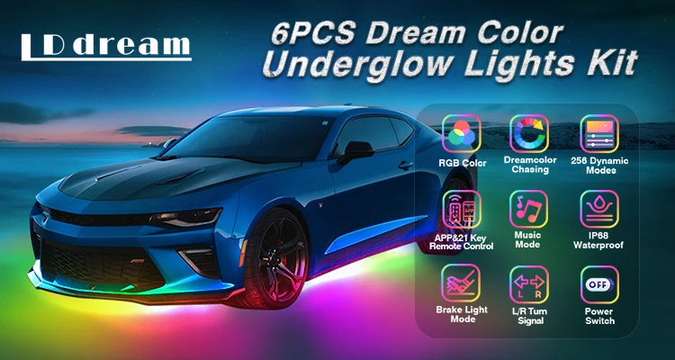Dream Color Car Underglow Lights - Chasing RGBIC LED Strips