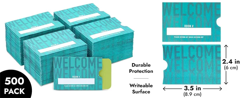 Custom Key Sleeve for Residents, Room Card Envelope for Motel, Business ...
