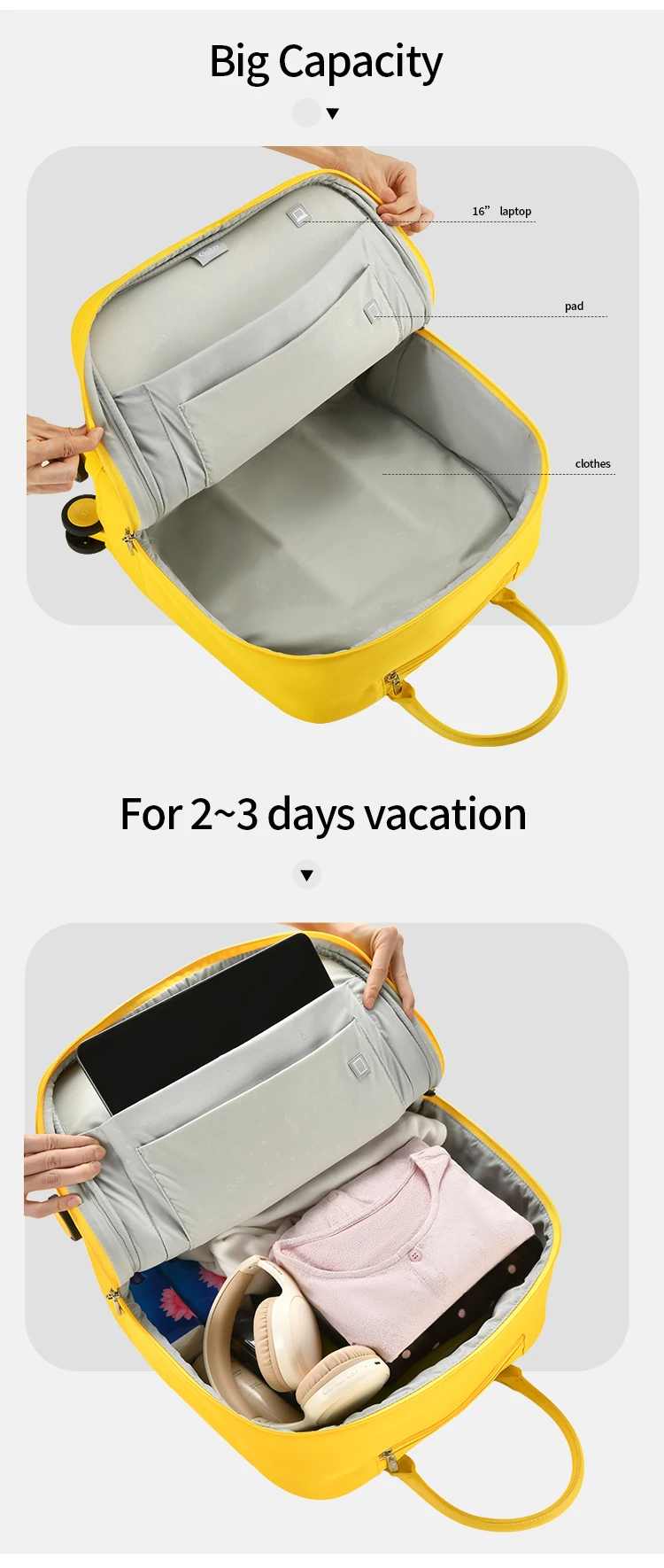 Goby London 16 Inch Waterproof Trolley Bag for Women - Big Capacity ...