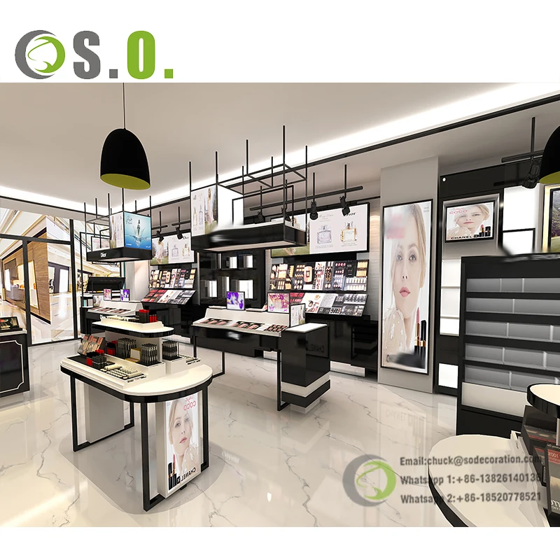 Shop Counter Design For Cosmetic And Cosmetic Wall Showcase Cosmetic ...