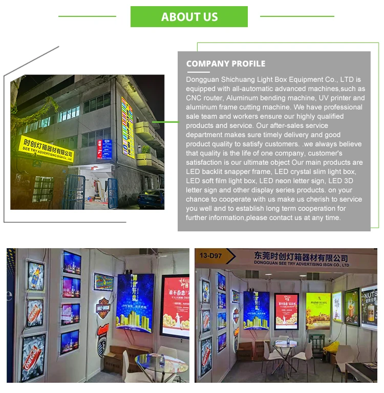 Custom Made Aluminum Frame Led Soft Film Light Box Uv Printing Fabric ...