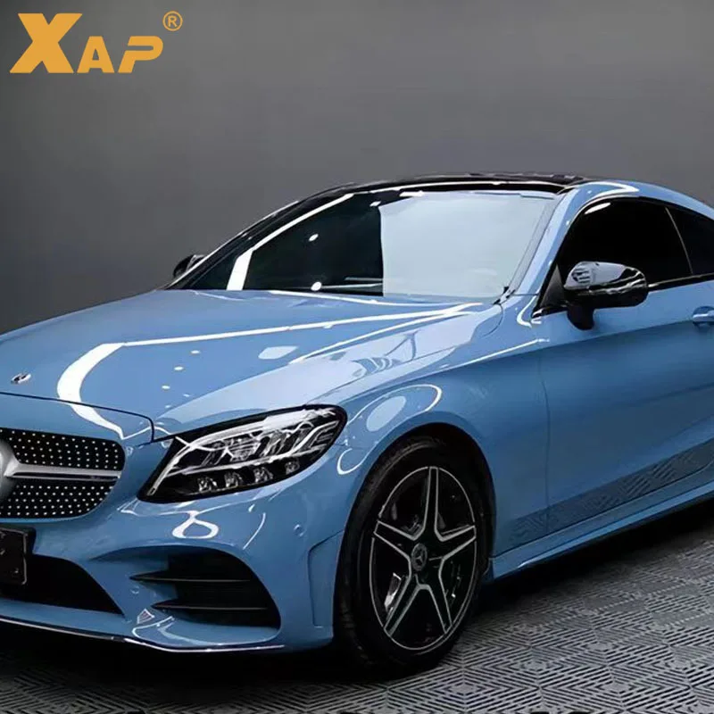 Porcelain Blue Vinyl Wrap Super Stretch Color Gloss Porcelain Blue Car ...