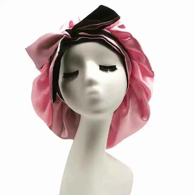 Double Layer Reversible Braid Bonnet with Snap Adjustable Hair Bonnet ...