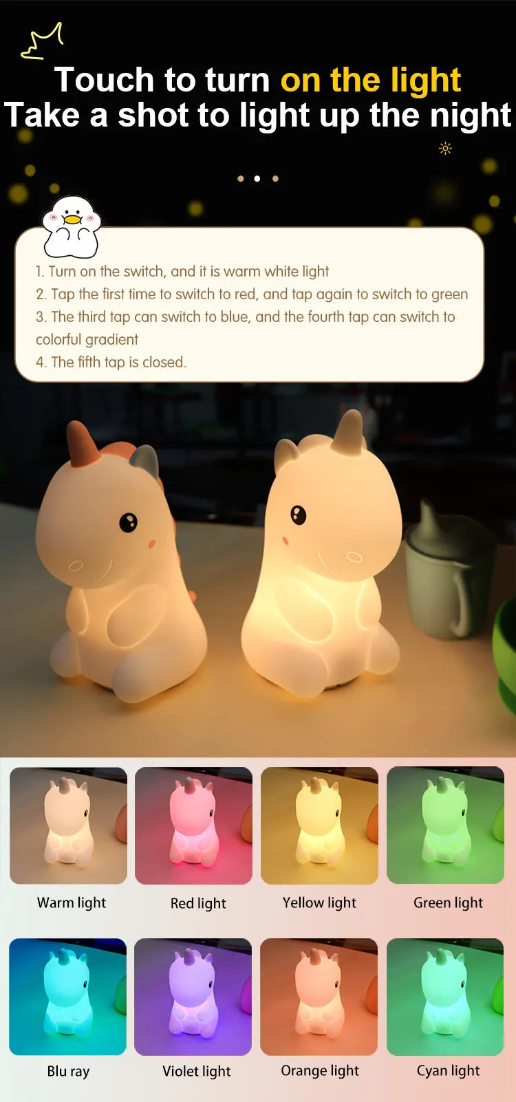Decorative Small Silicone Cute Lampe De Couleur Baby Soft Usb Silicone ...