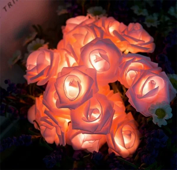 Wholesale European Table Lamp Rose Flower Light 10 20 40 LED