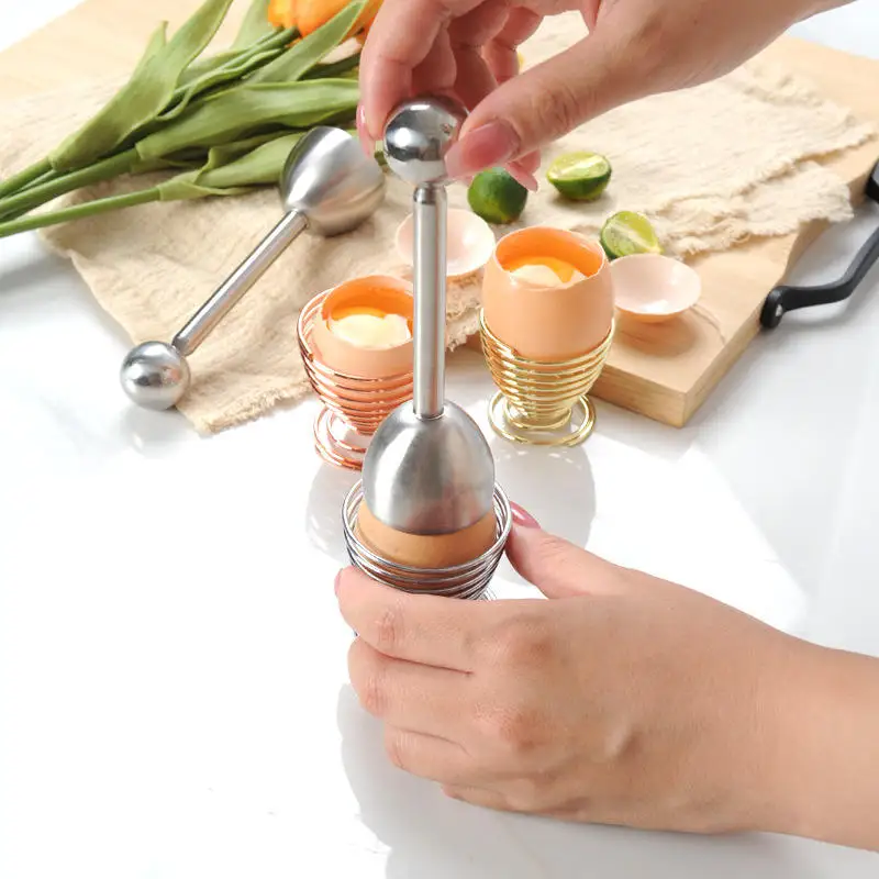 Stainless Steel Boiled Egg Topper Shell Top Cutter Knocker Opener ...