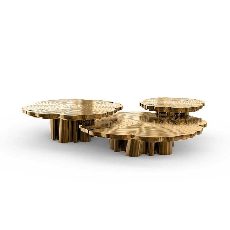 Stainless Steel Root Coffee Table Retro Metal Tree Trunk Coffee Table ...