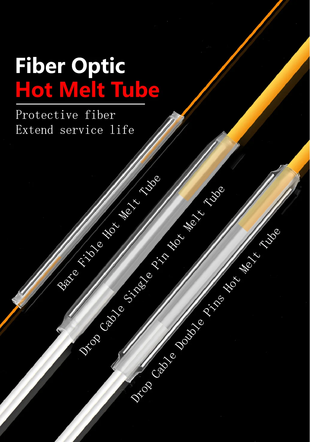 Fiber Hot Melt Tube Heat Shrink Tube For Drop Cable Bare Fiber Fusion ...