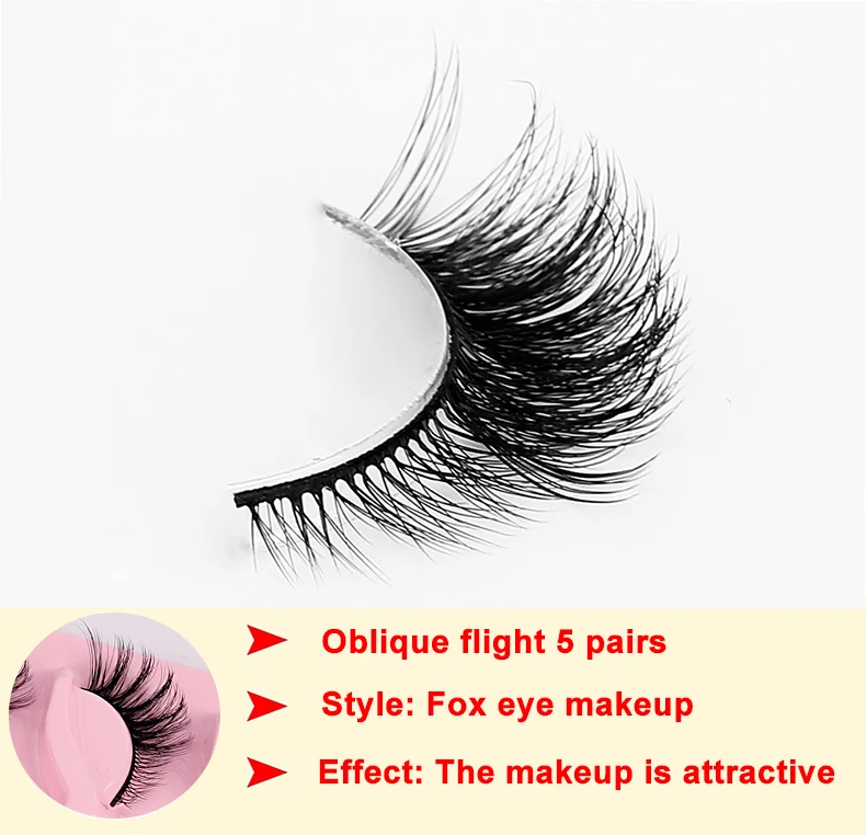 Black Band Half False Eyelashes Faux Cils 3d Natural Wispy Faux Mink ...
