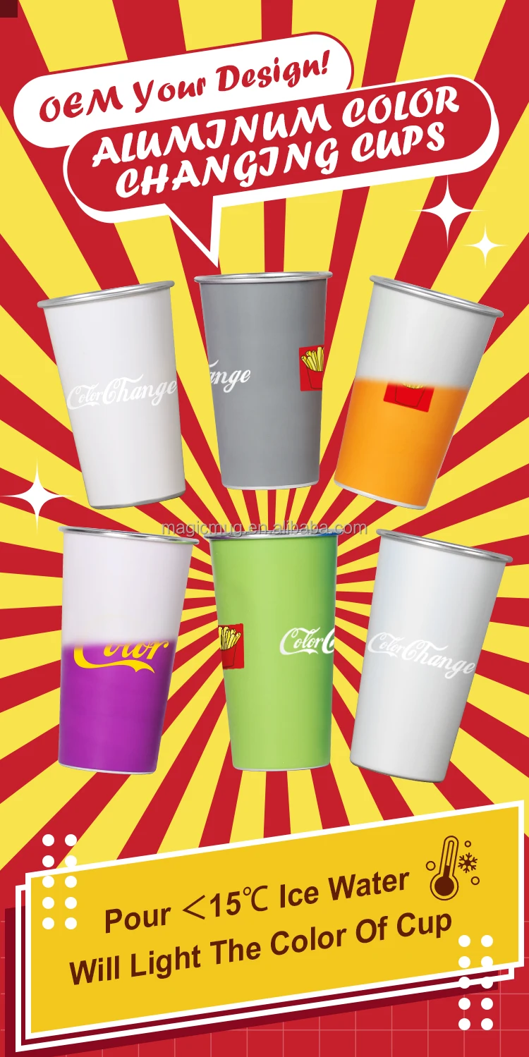 Metal Custom Camping Pint Tumbler Chill Color Changing Light Reusable ...