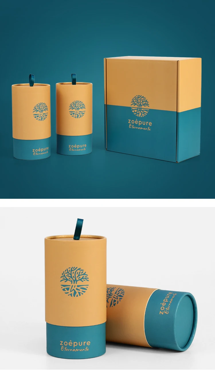 Custom Cardboard Round Cylinder Box - Kraft Paper Packaging