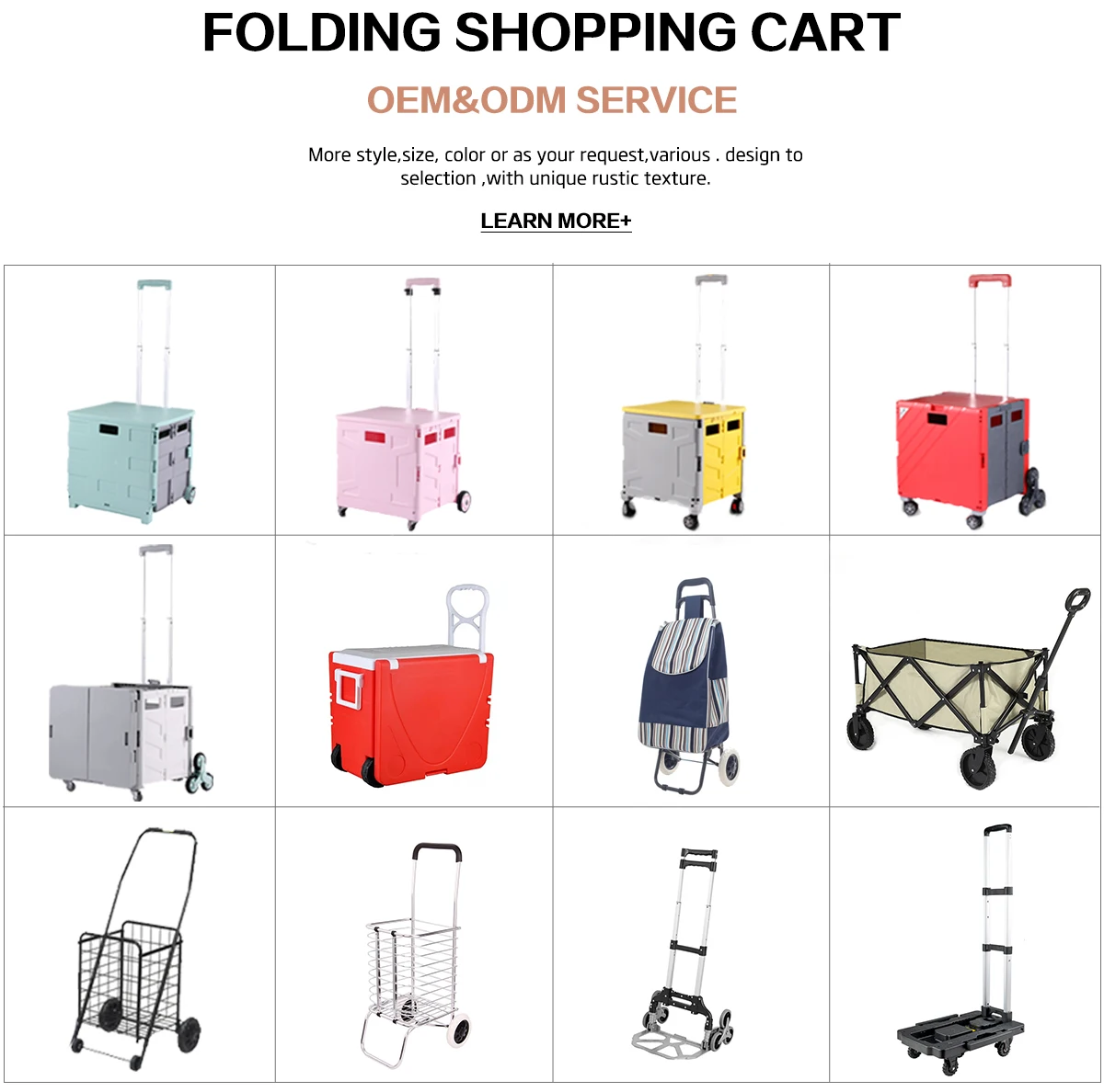 Mini Small Wheeled Luggage Camping Cart Folding Foldable Portable ...