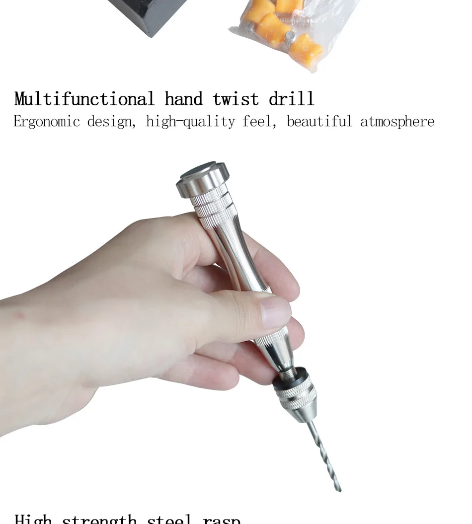 Small Hand Drill Kit Pearl Drill Bits Mini Bench Vice Walnut Nuclear ...