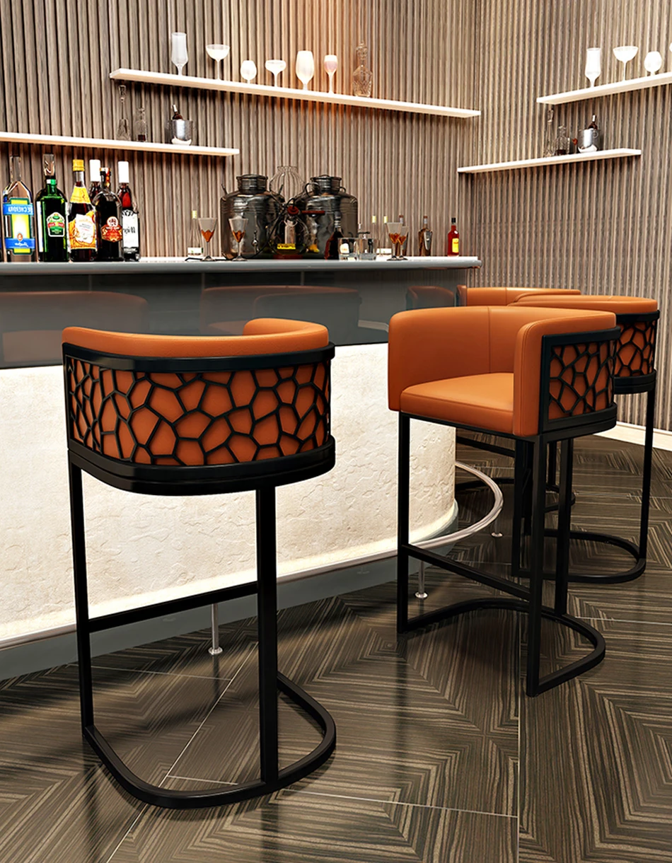Modern Luxury Honeycomb Bar Stool High Chair in Gold Metal - Perfect ...
