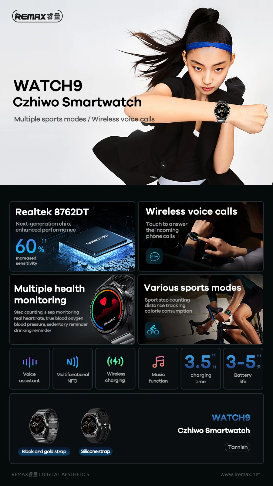 Remax 2023 Czhiwo Watch9 Smart Watch Waterproof Large Outdoor Sports Smartwatch - Buy Remax ...