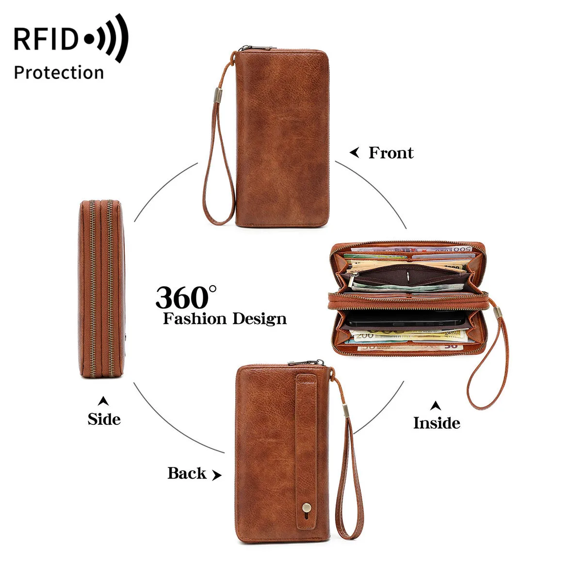 Alibaba.com: Multi-functional Pu Leather Male Business Wallet with Anti ...
