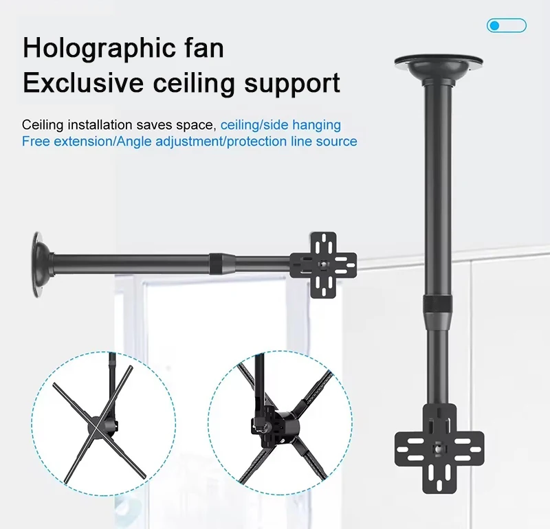 100cm 3D Hologram Projector LED Display Fan Stretchable Aluminium ...