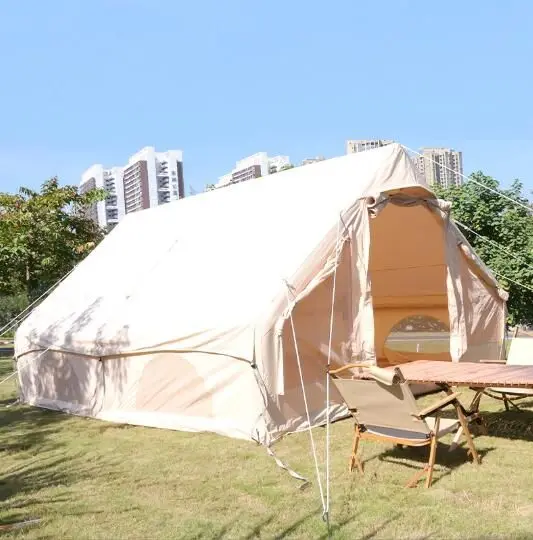 Outdoor air Tight Glamping Canvas Inflatable Travel Tent Outdoor Hiking ...