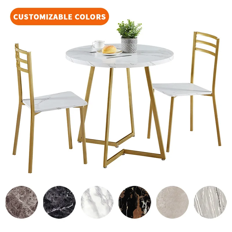 Modern Ironwood Family Dining Room Uses Round Two-person Tables And ...