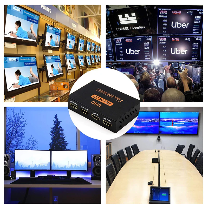 High Speed Ultra HD 4kx2k 4 Port HDMI Video Splitter