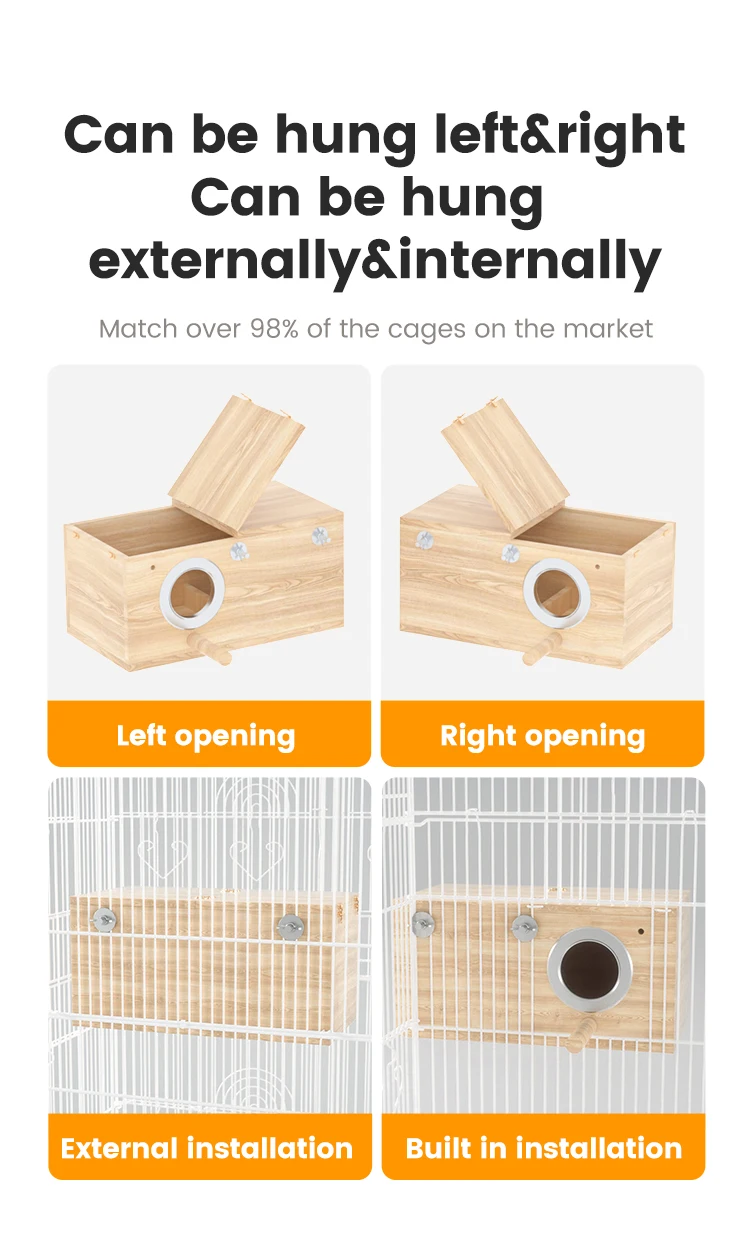 Multi Designs Bird Breeding Products Wooden Hanging Breeding Bird Cage ...