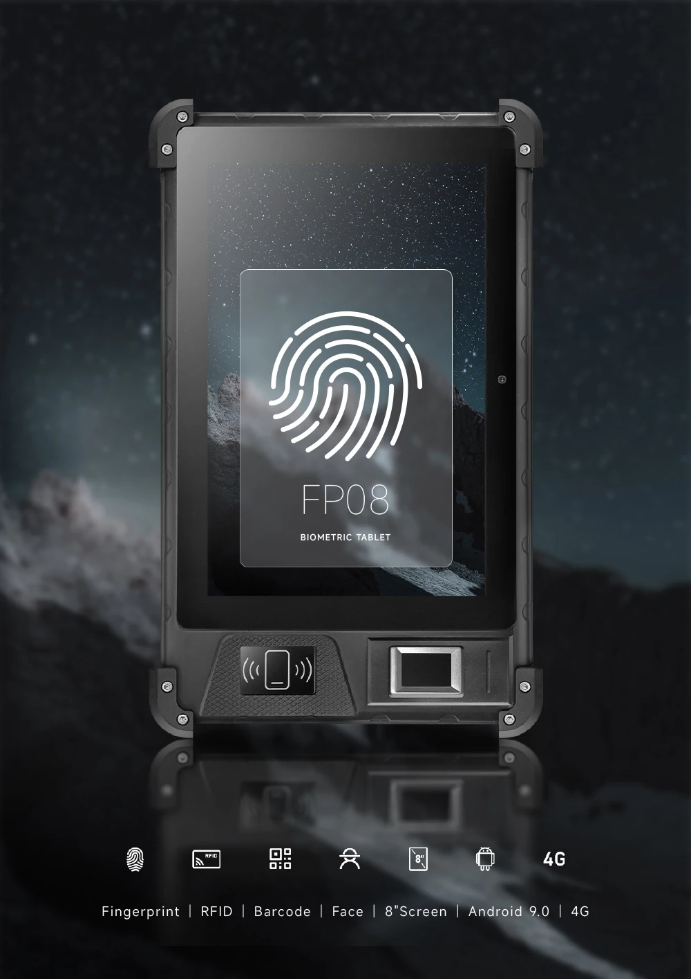 Hfsecurity FP08 Android 11 Rugged Biometric Fingerprint Scanner for Immigration
