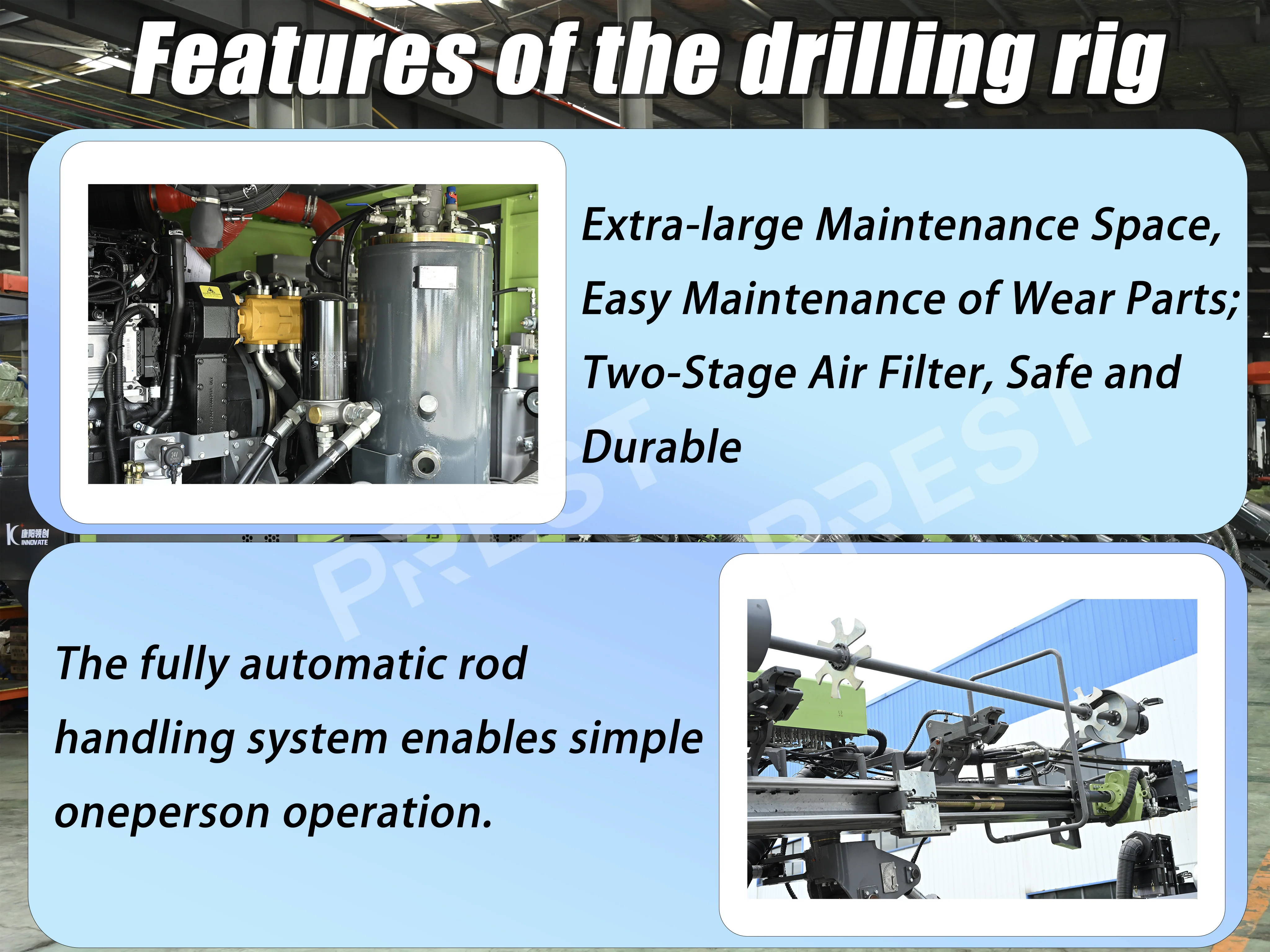 King of Drilling Rigs with 90-115mm Aperture Fully Automatic Rod ...