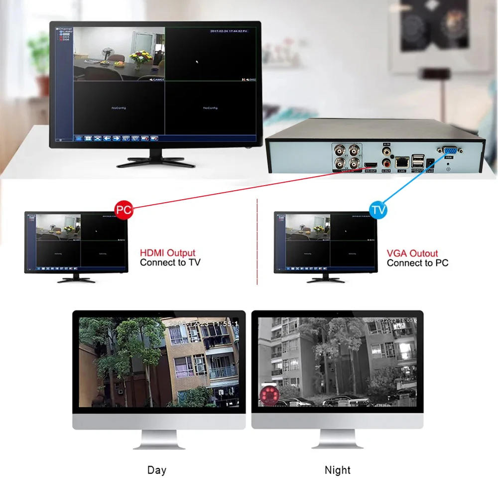 Anxinshi CCTV Camera System - Full Color 1MP-5MP Bullet