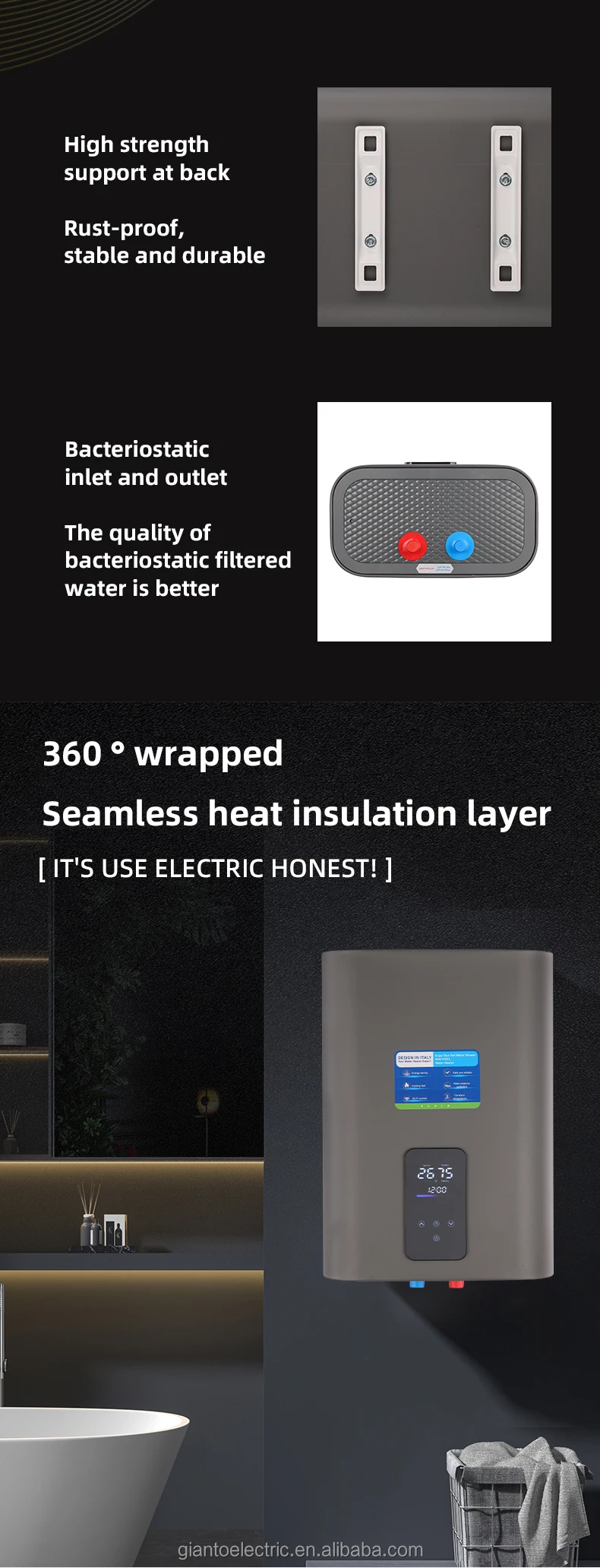 ANTO Flat Slim Vertical Horizontal Enamel Coating Wall Hung Water ...