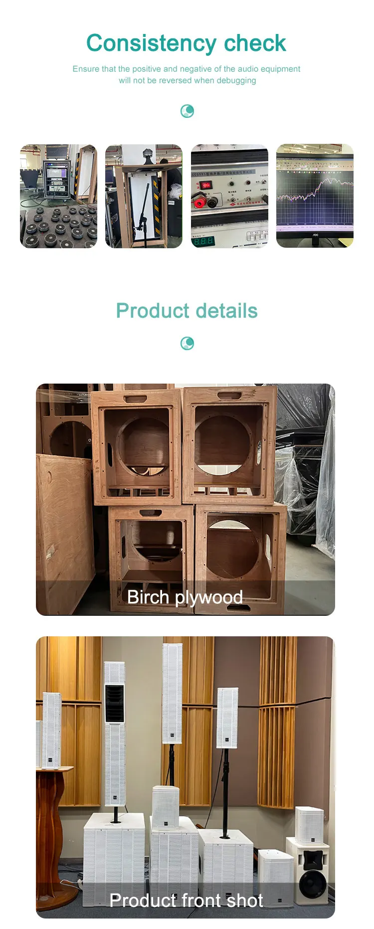 Professional Audio Column Speaker PA System - 6 Inch Array Loudspeakers ...