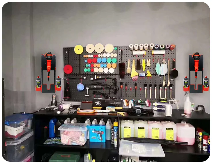 Efficient Wall-Mounted Car Detailing Tool Storage Organizer