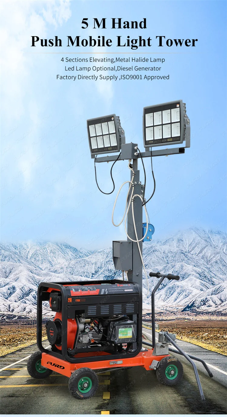 5m Hand Winch Crank Up Telescoping Masts Lighting Tower Fzm-1000b - Buy ...