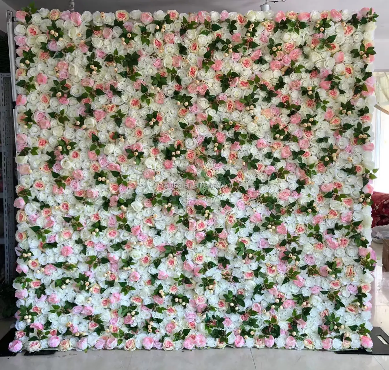 Custom Flowerwall 5d 3d White Roll up Cloth Flower Wall