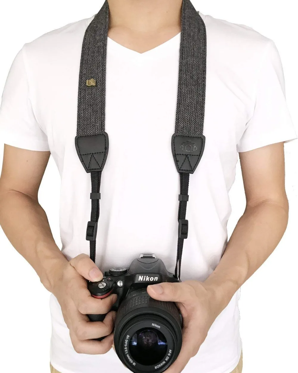 Wide Universal Adjustable Camera Shoulder Neck Strap Cotton Leather ...