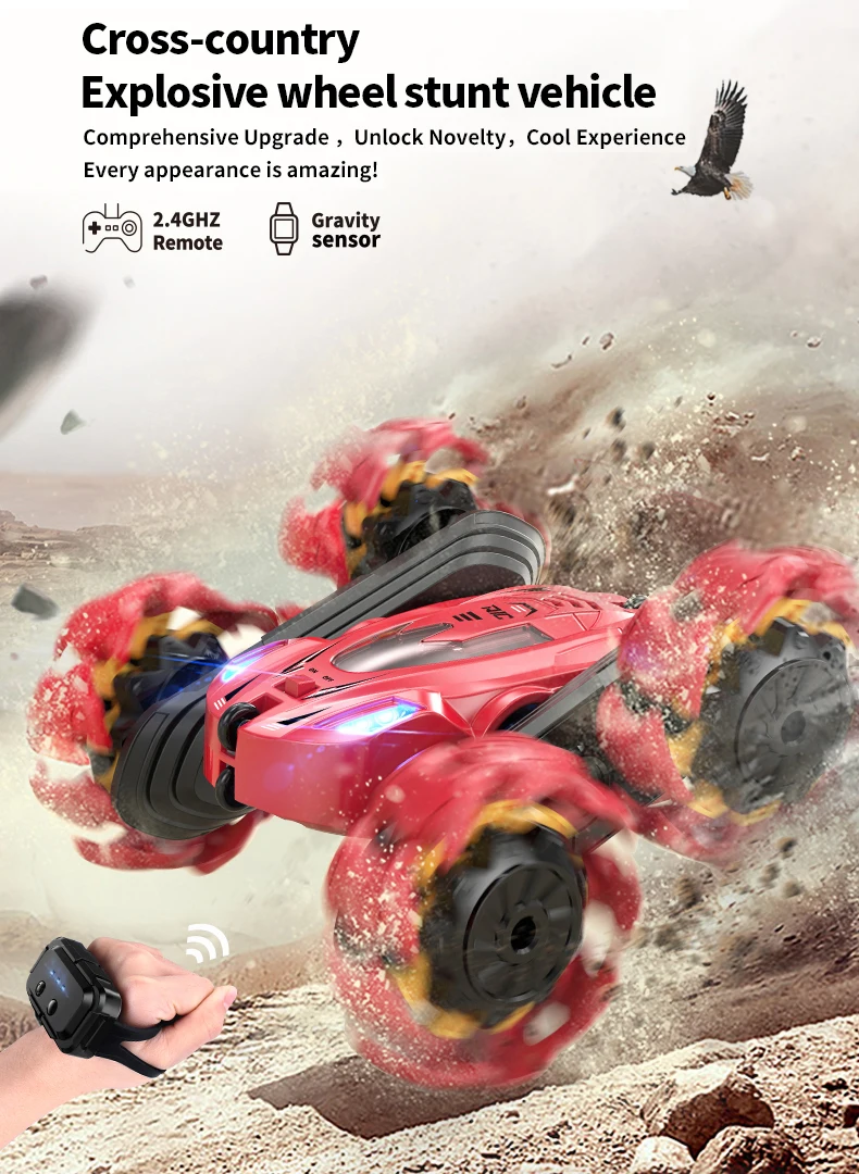 4WD Double Sided Swing Arm RC Stunt Car - Fun & Thrill!