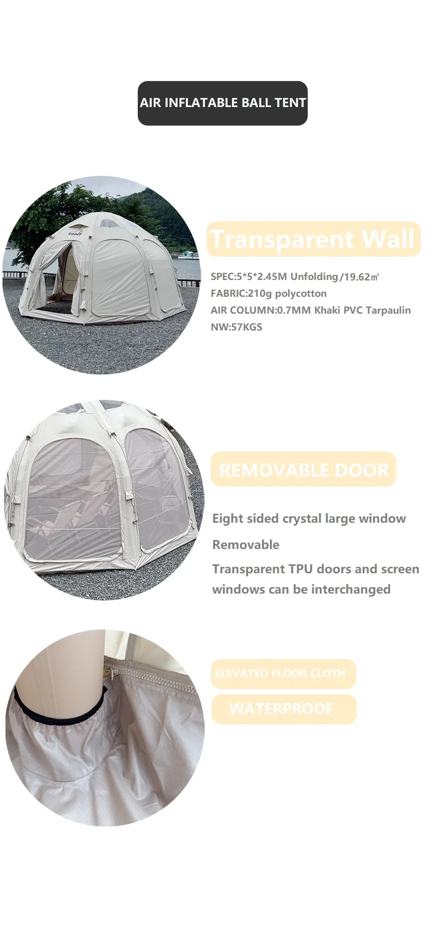 Coody Air Tent Dome - Waterproof & UV Protection Outdoor Tents