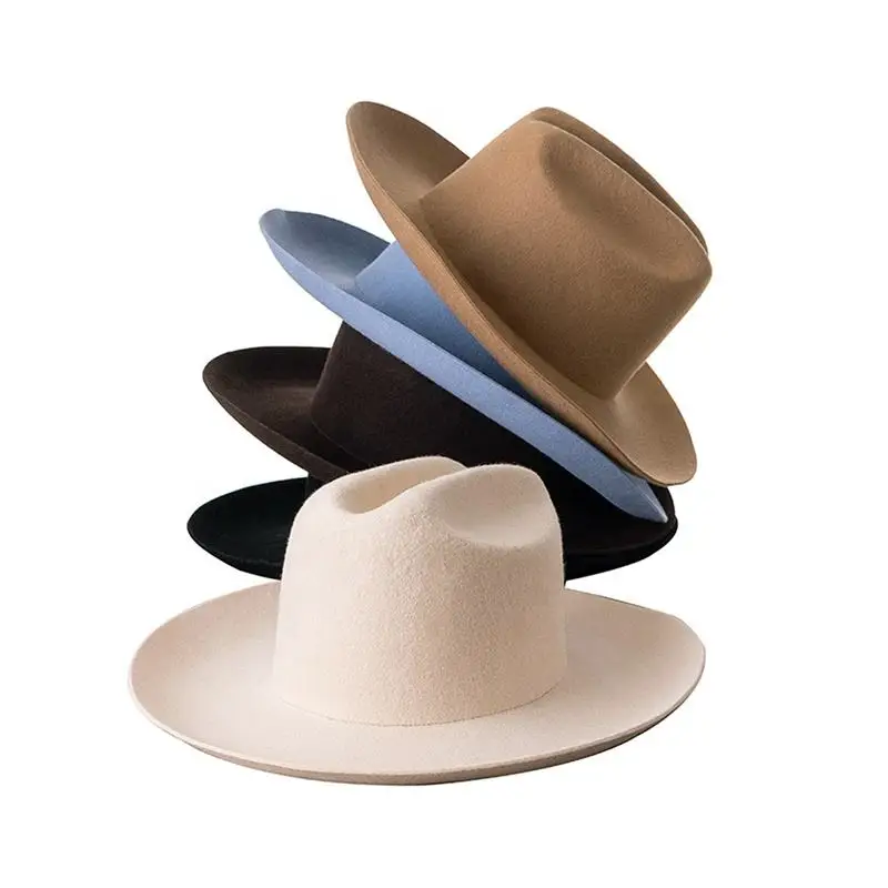 High Quality Wide Brim Wool Fedora Hats Classic Winter Custom Logo ...