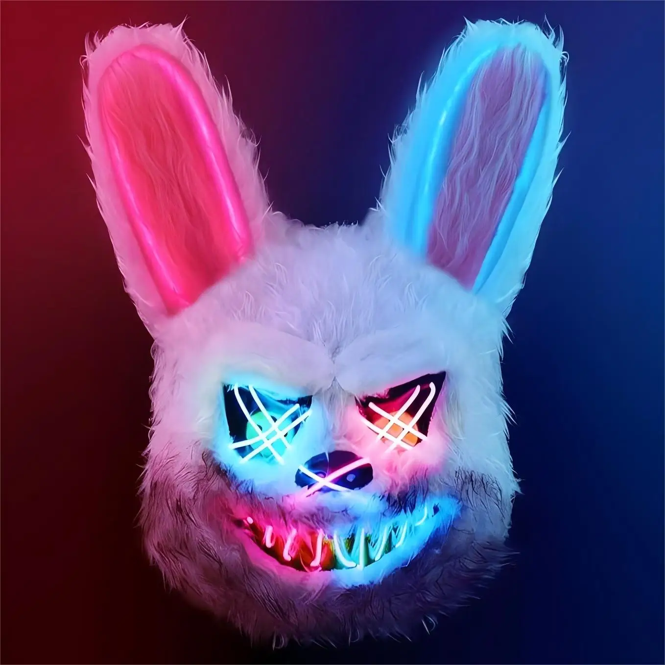 Halloween Scary Bloody Plush Mask Rabbit Bunny Animal Head Mask Spooky ...