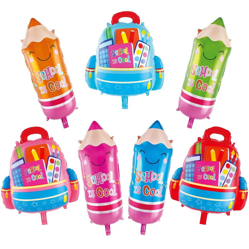 Opening school Kids inflatable school bag pencil shape toys balloons ...