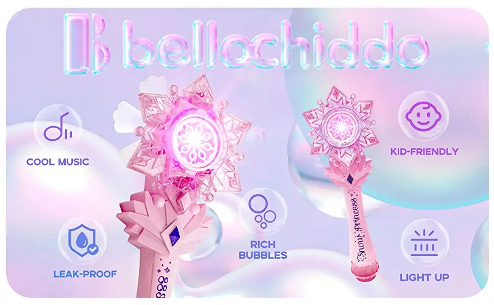 Bubble Gun Princess Magic Bubble Blower Machine Toys For Kids With ...