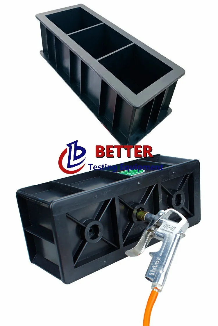 Three Gang Compressive Cement Mortar Concrete Plastic Test Cube Mould/mold