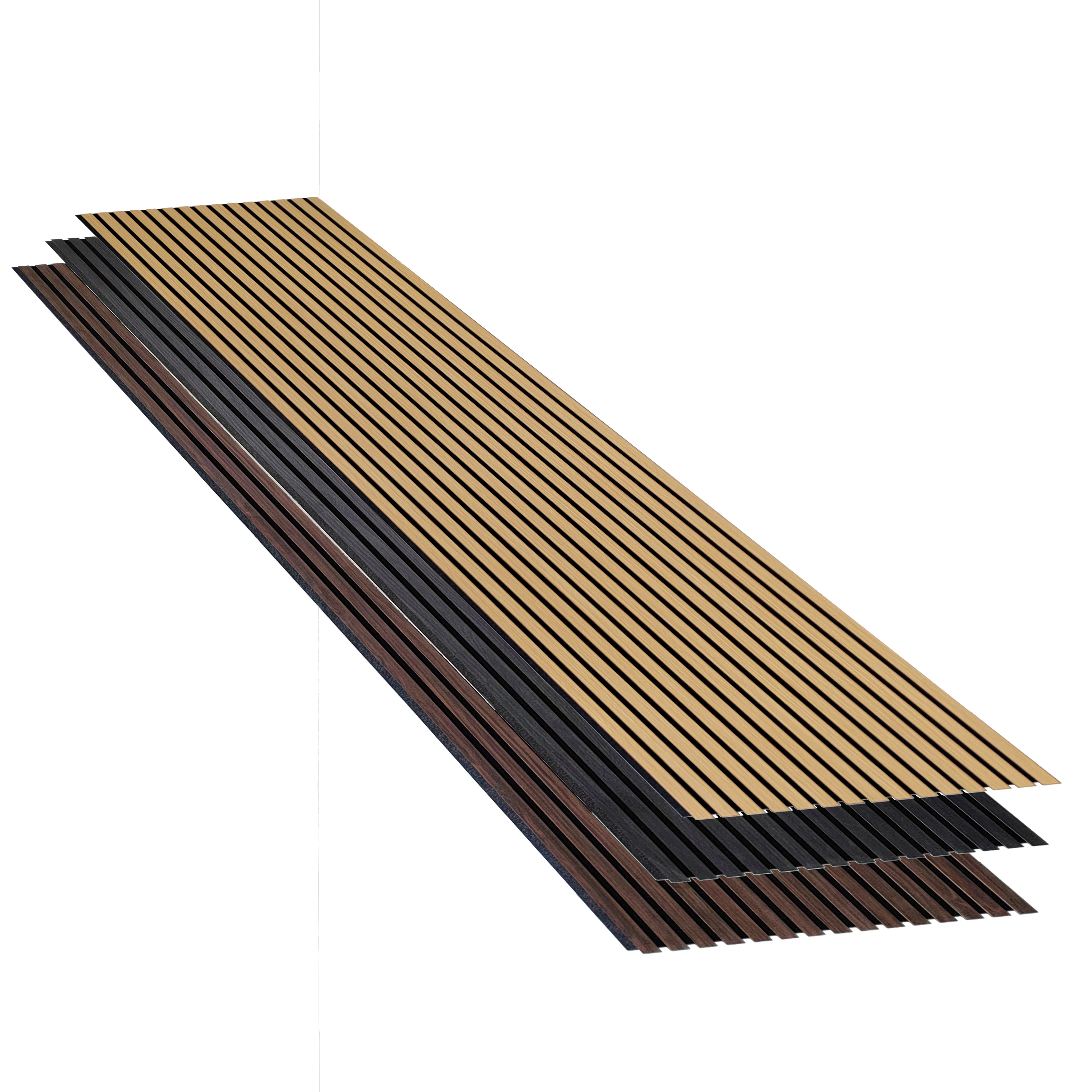 Custom Modern Design Soundproof Akupanel Veneer Slats Wooden Slatted ...