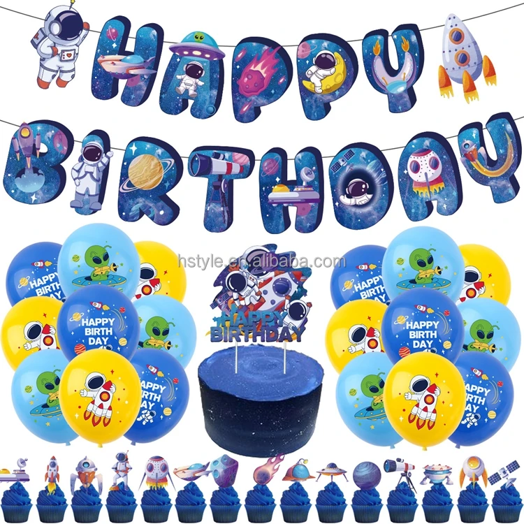 Hstyle Birthday Galaxy Theme Party Decorations Include Space Birthday ...
