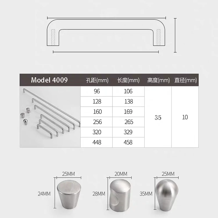 Solid Stainless Steel U Shape Handle Furniture Handle & Knob for ...