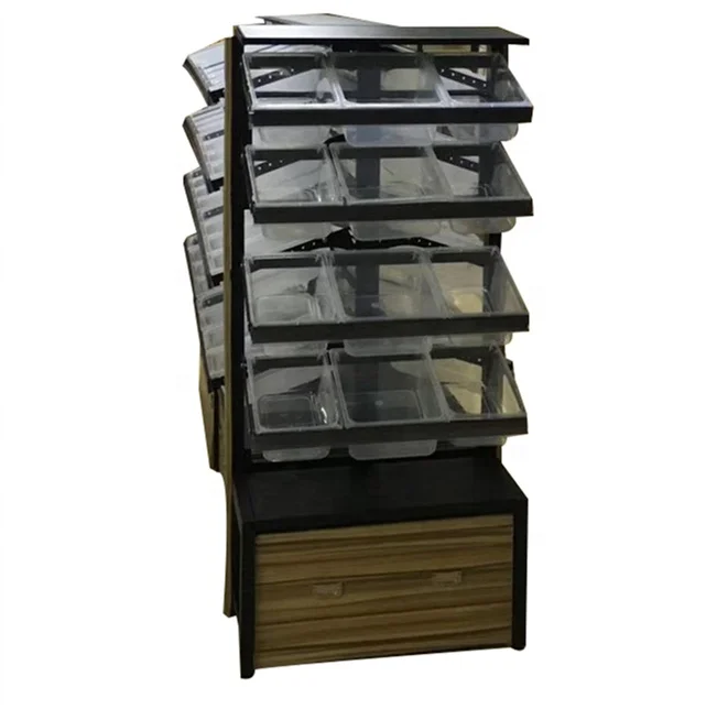 Steel Wood 4 Layers Snack Rack Retail Store Scattered Food Shelves ...