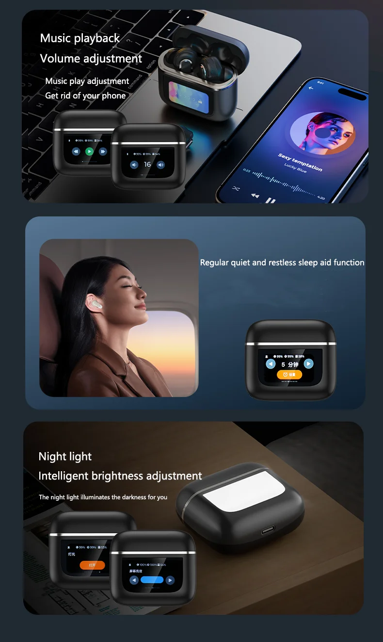 Anc Enc Neck Band Wireless Earphones Gaming In-ear Earphones Headband ...