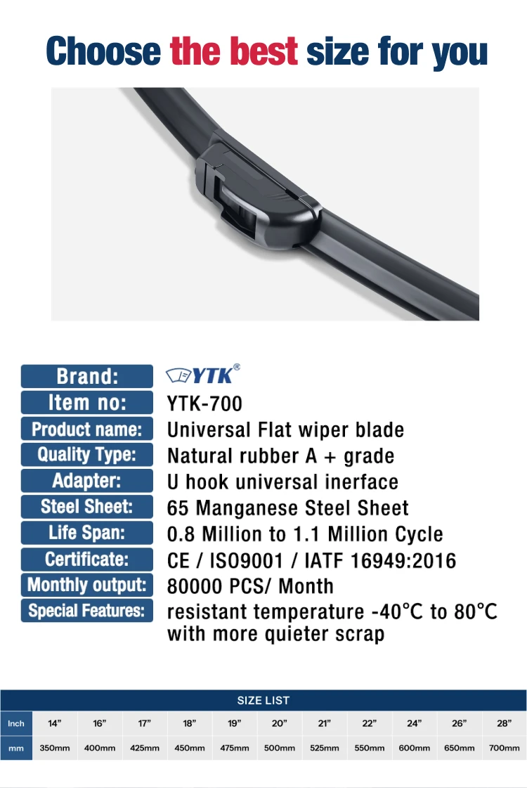 2025 OEM Universal Car Wipers Rubber Front Frameless Wiper Blades Soft ...