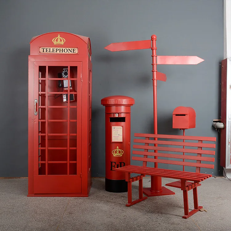Alibaba.com: Antique Metal Iron Red London Telephone Box Phone Booth ...