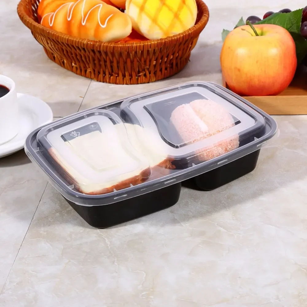 Plastic Disposable Fast Food Container Microwave Safe Lunch Box 2/3/4/5 ...